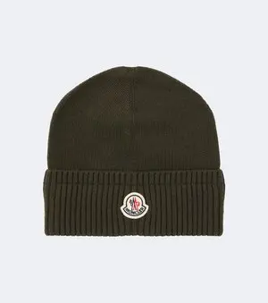 Moncler Wool And Cashmere Beanie - Green