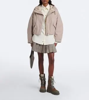 Moncler Shearling-trimmed Suede Lace-up Boots
