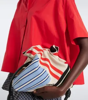 Loewe Flamenco Medium Embroidered Canvas Clutch - Multicoloured