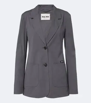 Miu Miu Cotton-blend Poplin Jacket - Grey