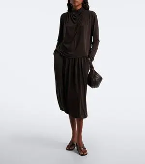 Vince Jersey Midi Skirt