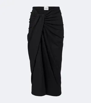 MARANT ETOILE Jeldia Draped Midi Skirt - Black