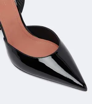 Amina Muaddi Holli Patent Leather Slingback Pumps