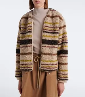 Moncler Striped Wool-blend Teddy Jacket