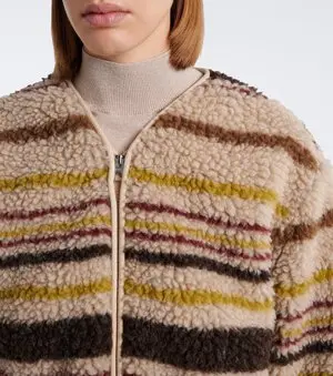 Moncler Striped Wool-blend Teddy Jacket