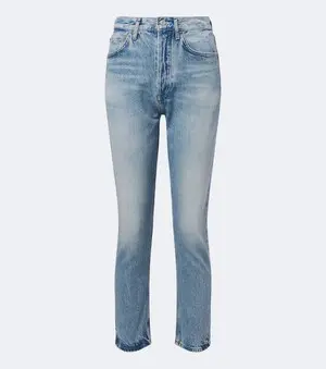 AGOLDE Riley Cropped Straight Jeans - Blue