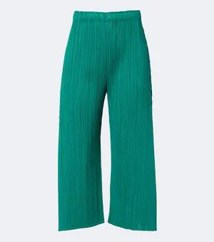 Issey Miyake Monthly Colors: July Pleated Wide-leg Pants - Green