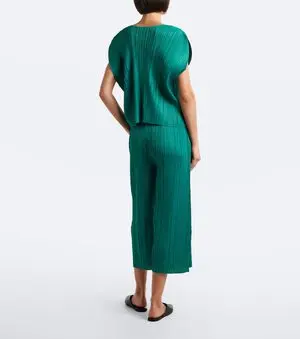 Issey Miyake Monthly Colors: July Pleated Wide-leg Trousers - Green