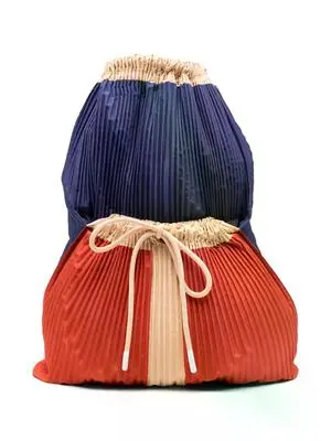 MULTITUDES BAGS Plissé-detail Drawstring Backpack - Blue