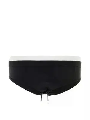 Dolce & Gabbana Logo-patch Drawstring Swimming Briefs - Black