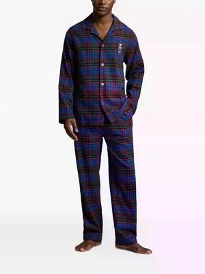 Polo Ralph Lauren Polo Bear Plaid-flannel Pajamas Set - Blue