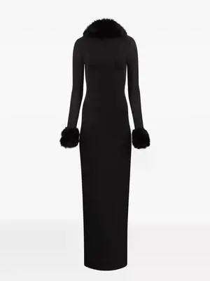 Nina Ricci Faux-fur Open-back Maxi Dress