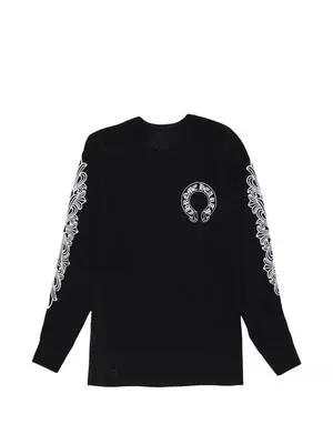 Chrome Hearts Horseshoe Print Waffle Knit Long Sleeve T-shirt