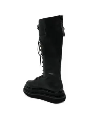 Yohji Yamamoto Oil-leather Buckled Boots