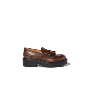 Miu Miu Deco Leather Loafers With Tassels