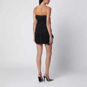 Attico Feather-trim Mini Dress