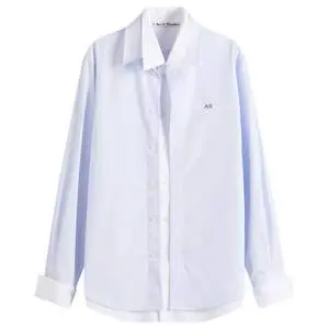 Acne Studios Sont Poplin Long Sleeve Shirt - Blue/white