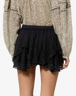 ETOILE Layale Embroidered Cotton Voile Shorts