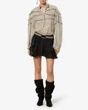 ETOILE Layale Embroidered Cotton Voile Shorts