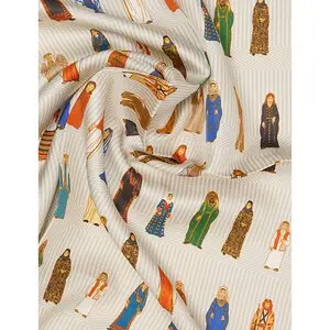 ARTFEENA Lady-pattern Square Silk Scarf 95cm X 95cm