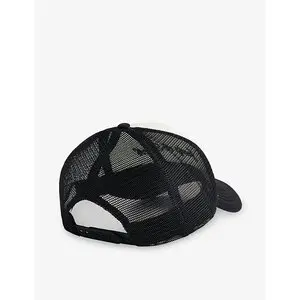 Sporty & Rich Signature Logo Trucker Cap - White/black