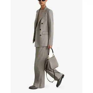 REISS Darcy Wide-leg Wool-blend Trousers
