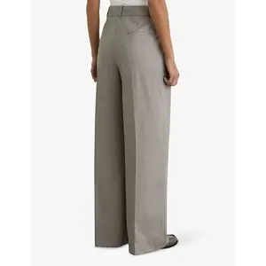 REISS Darcy Wide-leg Wool-blend Trousers