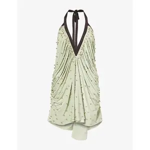 SIEDRES Sage Embellished Stretch-jersey Mini Dress - Multi