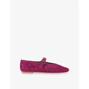 Kurt Geiger Mayfair Gem Suede Ballet Flats - Fuchsia
