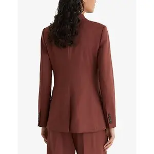 REISS Solene Double-breasted Wool-blend Blazer