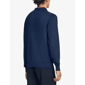 Sandro Long-sleeved Knitted Polo Shirt