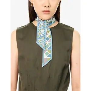 ARTFEENA Abstract-print Slim Silk Scarf