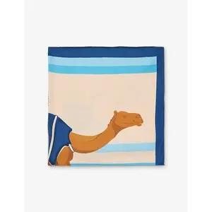 ARTFEENA Print Square Silk Scarf 95cm X 95cm - Camel
