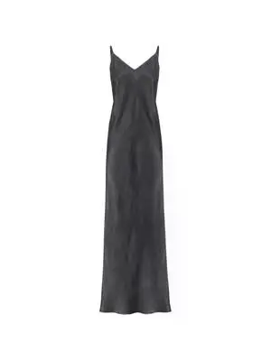 Pinko Satin-finish V-neck Maxi Dress - Grey