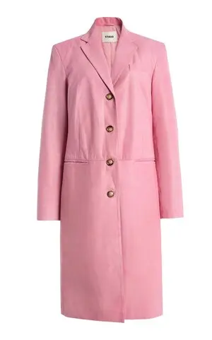 Staud Wyatt Leather Coat - Pink