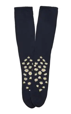 Prada Embroidered Knee-high Socks - Floral