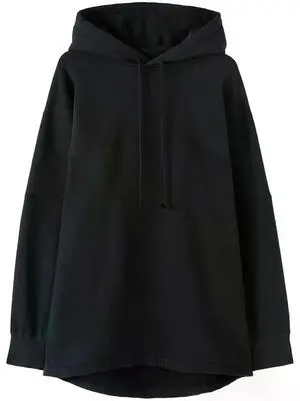 JIL SANDER Logo-embroidered Cotton Hoodie - Black