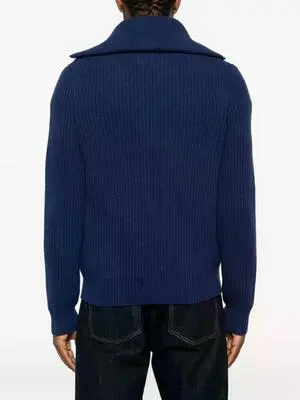 Moncler Ribbed-knit Quarter-zip Sweater