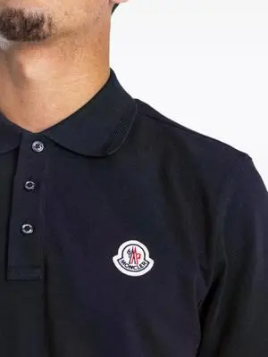 Moncler Logo Patch Cotton Piquet Polo Shirt