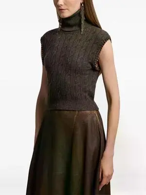 Ralph Lauren Cable-knit Chain-trim Sweater