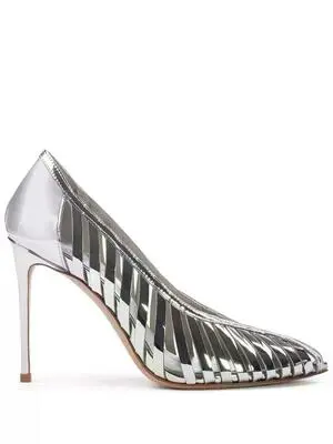 LE SILLA Cage Leather Pumps - Silver