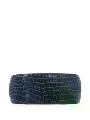 Mulberry Croc-embossed Calfskin Amberley Cross Body Bag - Blue