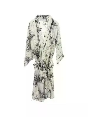 Dior Chez Moi Zodiac Silk Wrap Dress - Neutrals