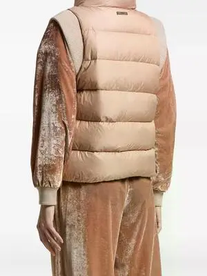 Peserico Quilted Ribbed-trim Gilet