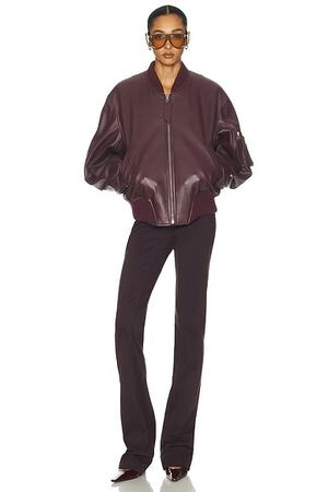 Attico Leather Bomber Jacket