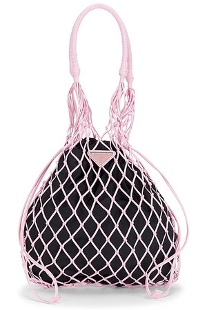 Prada Tessuto Net Tote Bag - Black