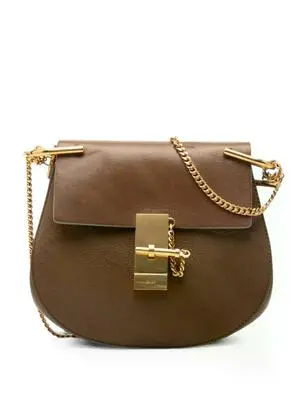 Chloé 2014 Mini Smooth And Grained Calfskin Drew Crossbody Bag - Brown