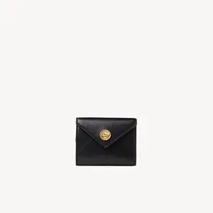 Chloé Small Envelope Tri-fold In Grained Leather - Black