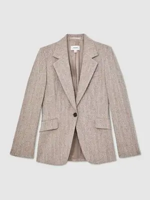 REISS Single-breasted Textured Blazer