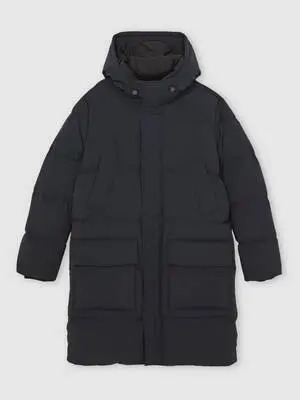 REISS Longline Quilted Puffer Jacket